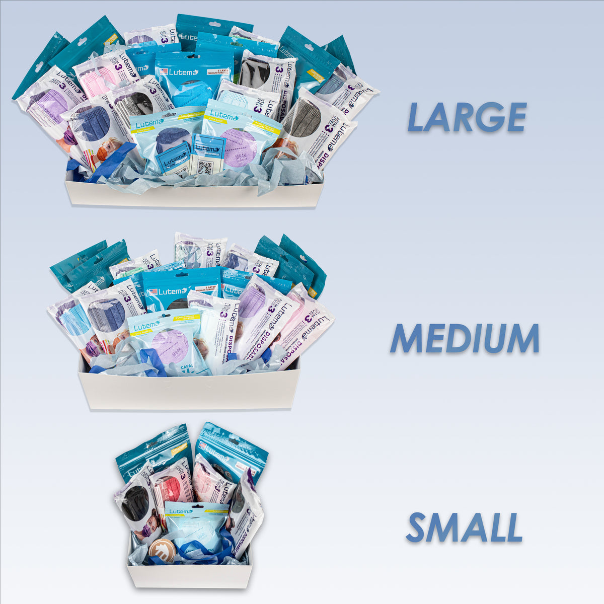 Gift Box Set of Assorted Color Face Masks for Kids and Adults - Made i ...